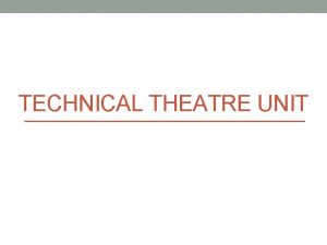 SCENE SHOP TOOLS TECHNICAL THEATRE I STAGECRAFT Safety